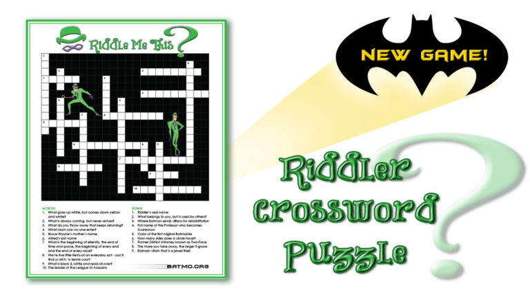 New! Riddler Crossword Puzzle - Batmo!